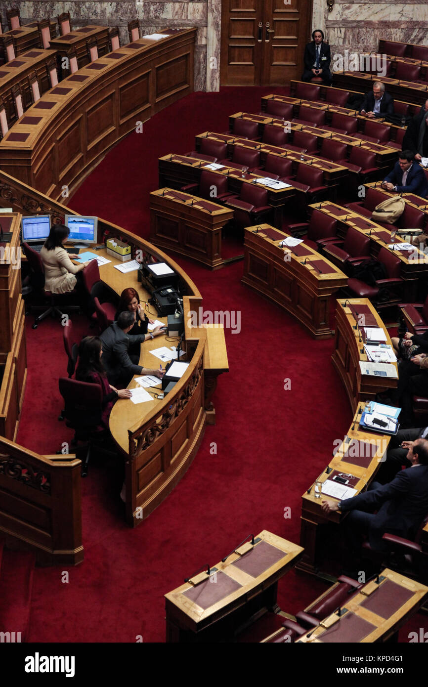 In the plenary room of the Greek Parliament, in Athens, Greece Stock ...