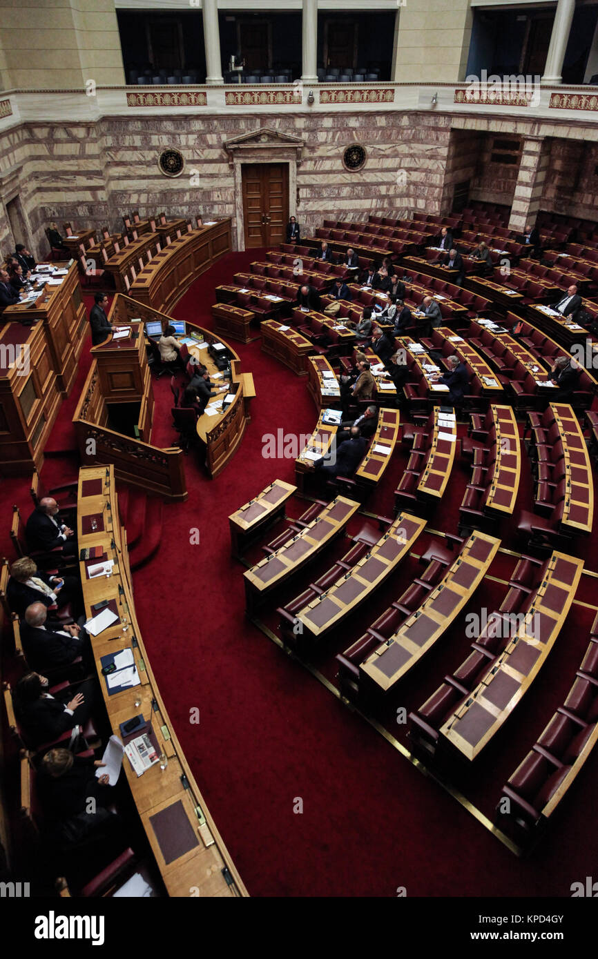 In the plenary room of the Greek Parliament, in Athens, Greece Stock ...