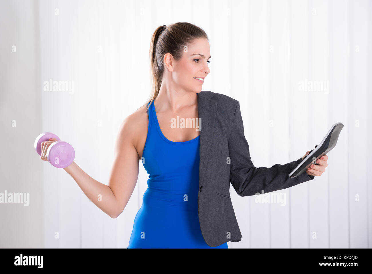Woman Doing Multiple Work Stock Photo - Alamy