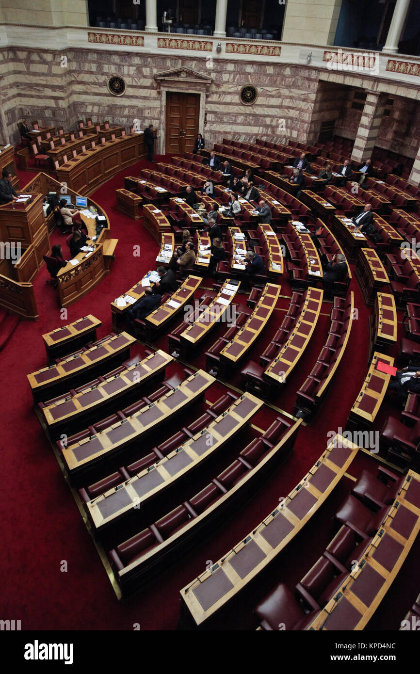 In the plenary room of the Greek Parliament, in Athens, Greece Stock ...