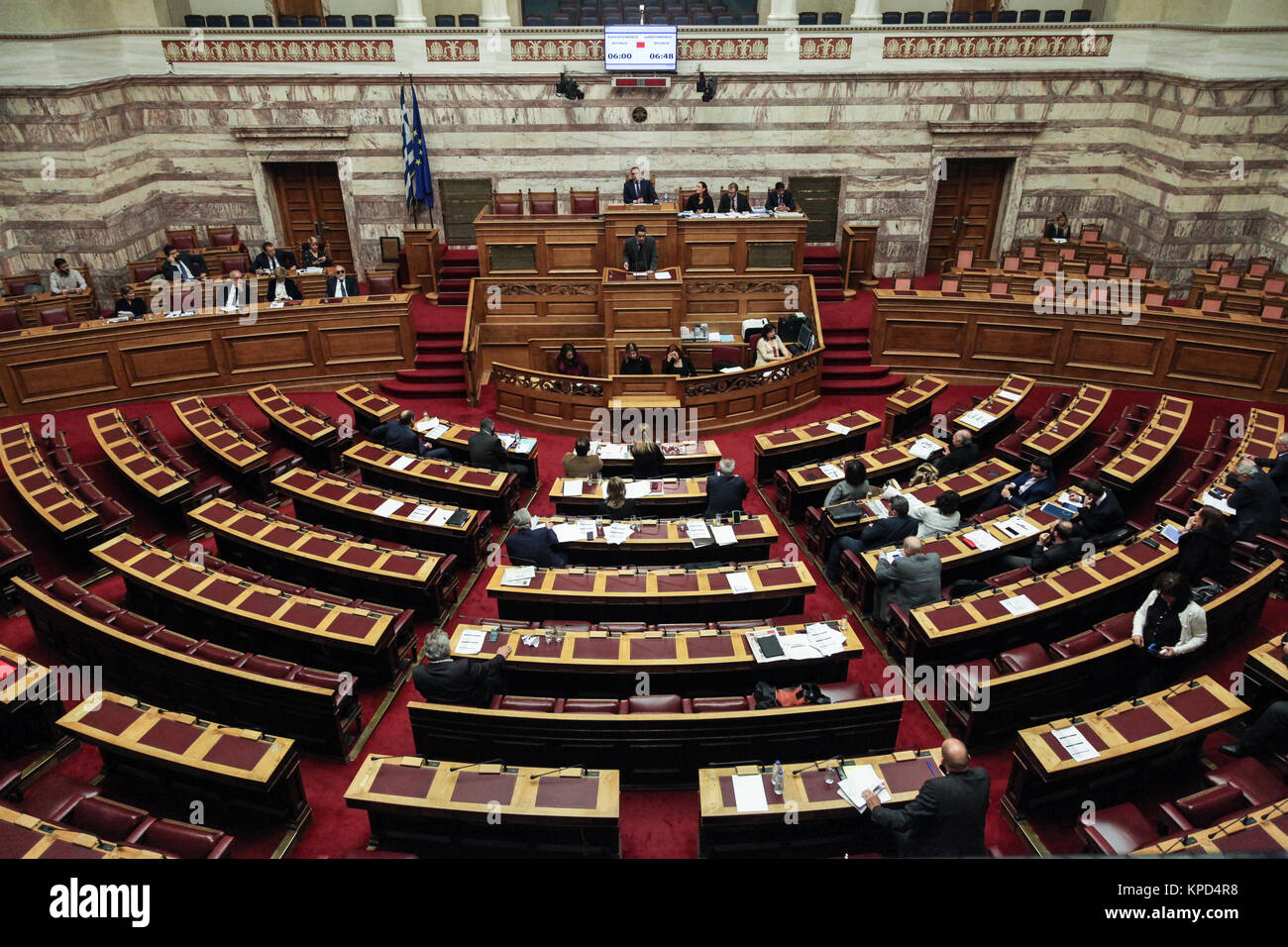 In the plenary room of the Greek Parliament, in Athens, Greece Stock ...