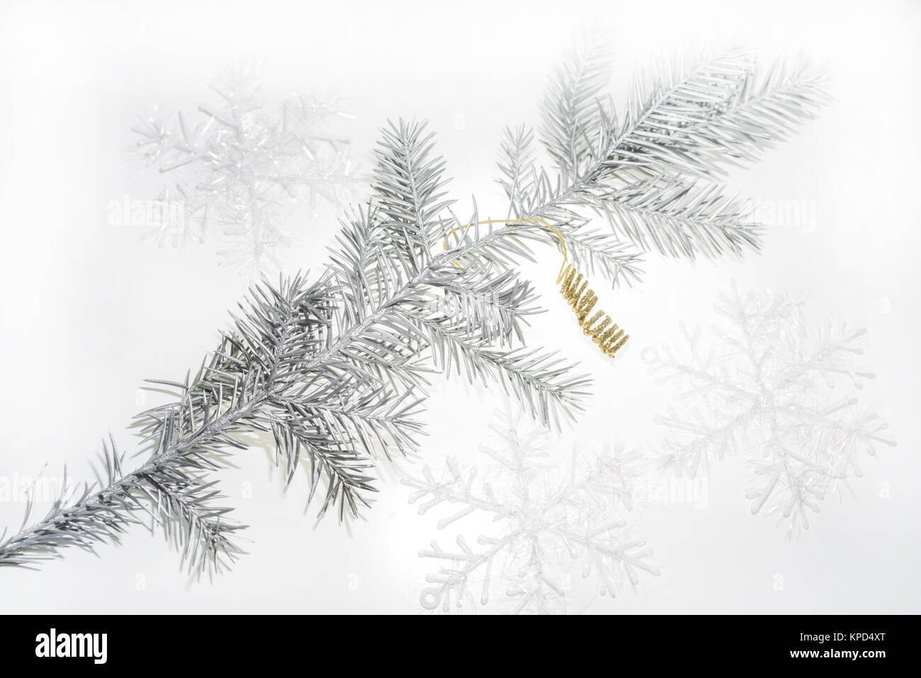 Christmas abstract photo. Some holiday decorations isolated on white ...