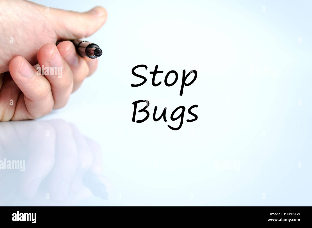 Stop bugs text concept Stock Photo - Alamy