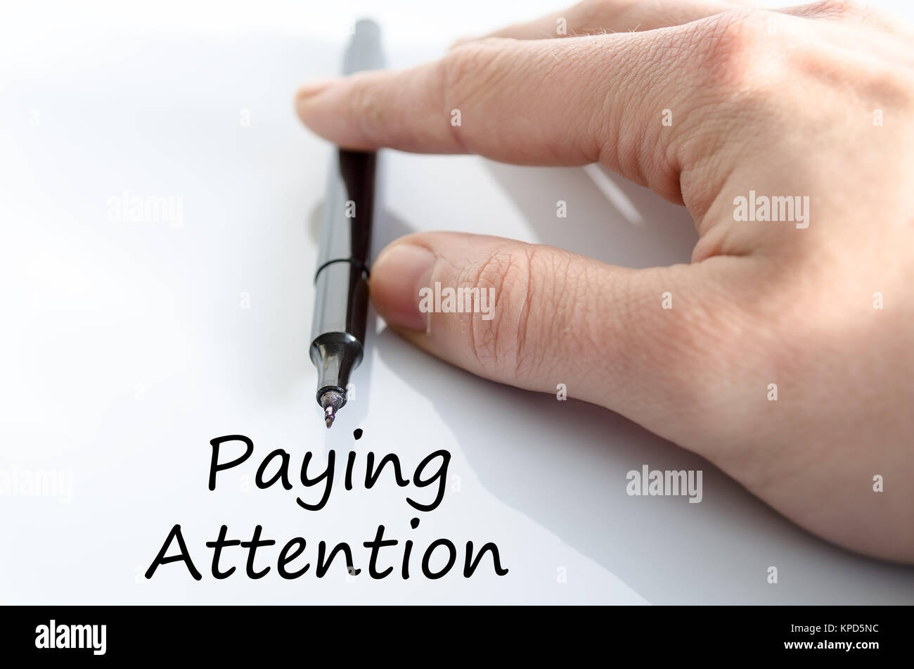 Paying attention text concept Stock Photo - Alamy