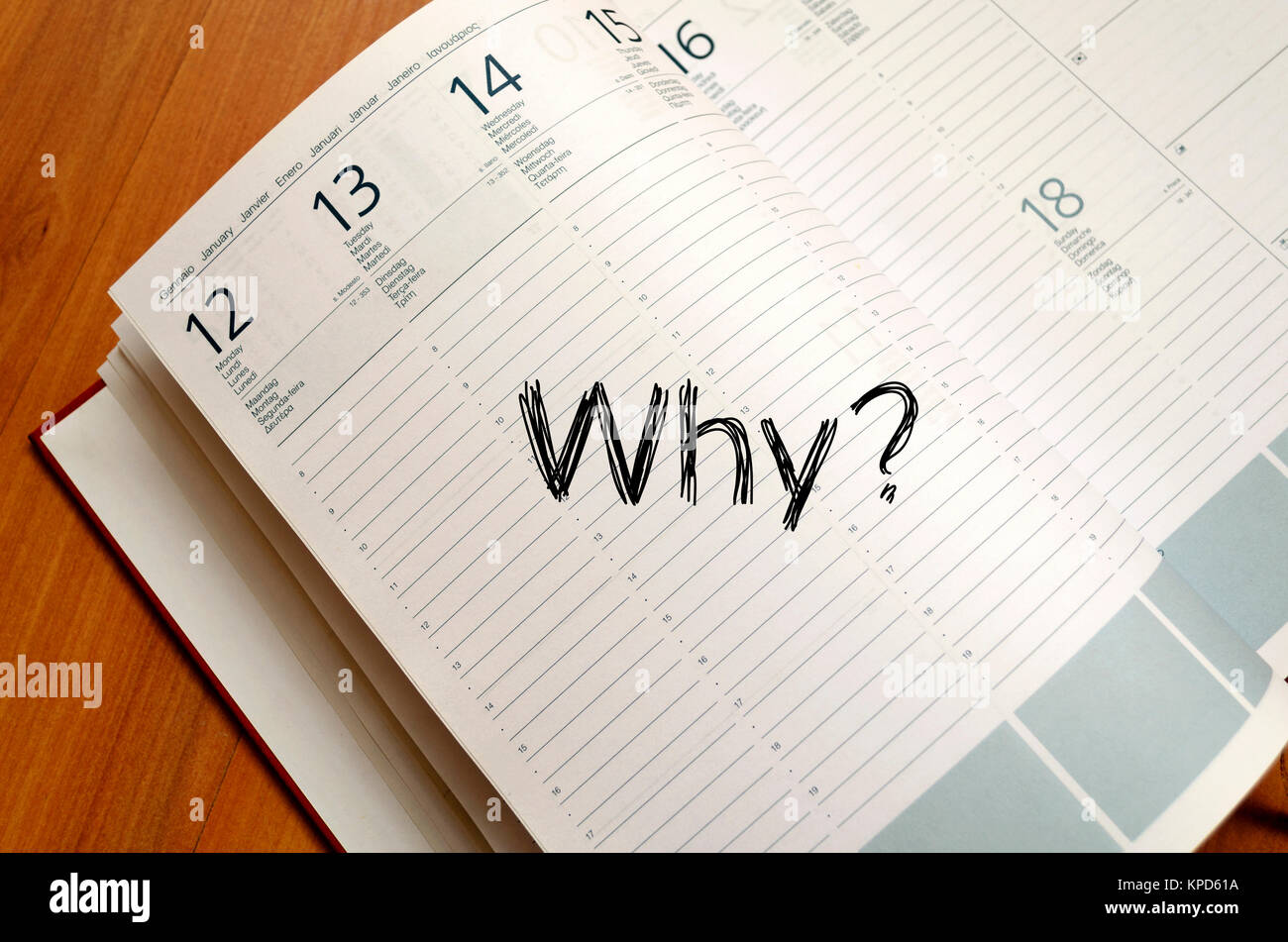 Why write on notebook Stock Photo - Alamy