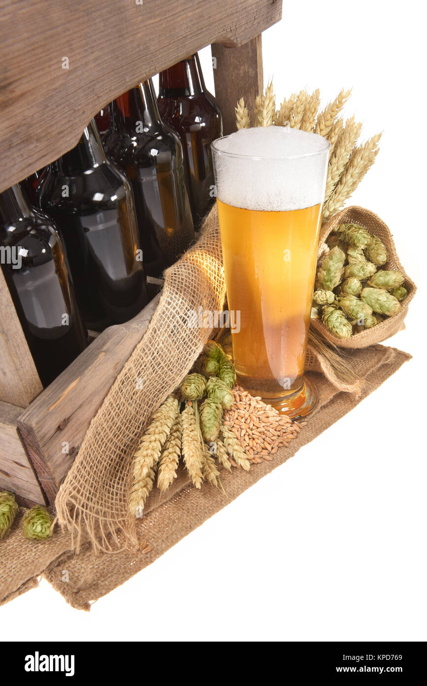 beer box with beer glass Stock Photo - Alamy