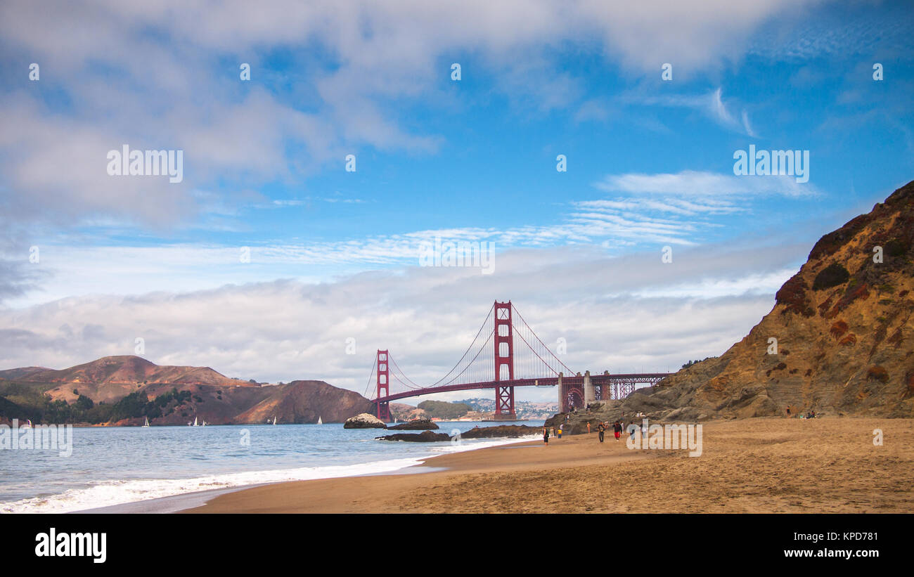 Baker beach views of the Golden Gate bridge in San Francisco Stock ...