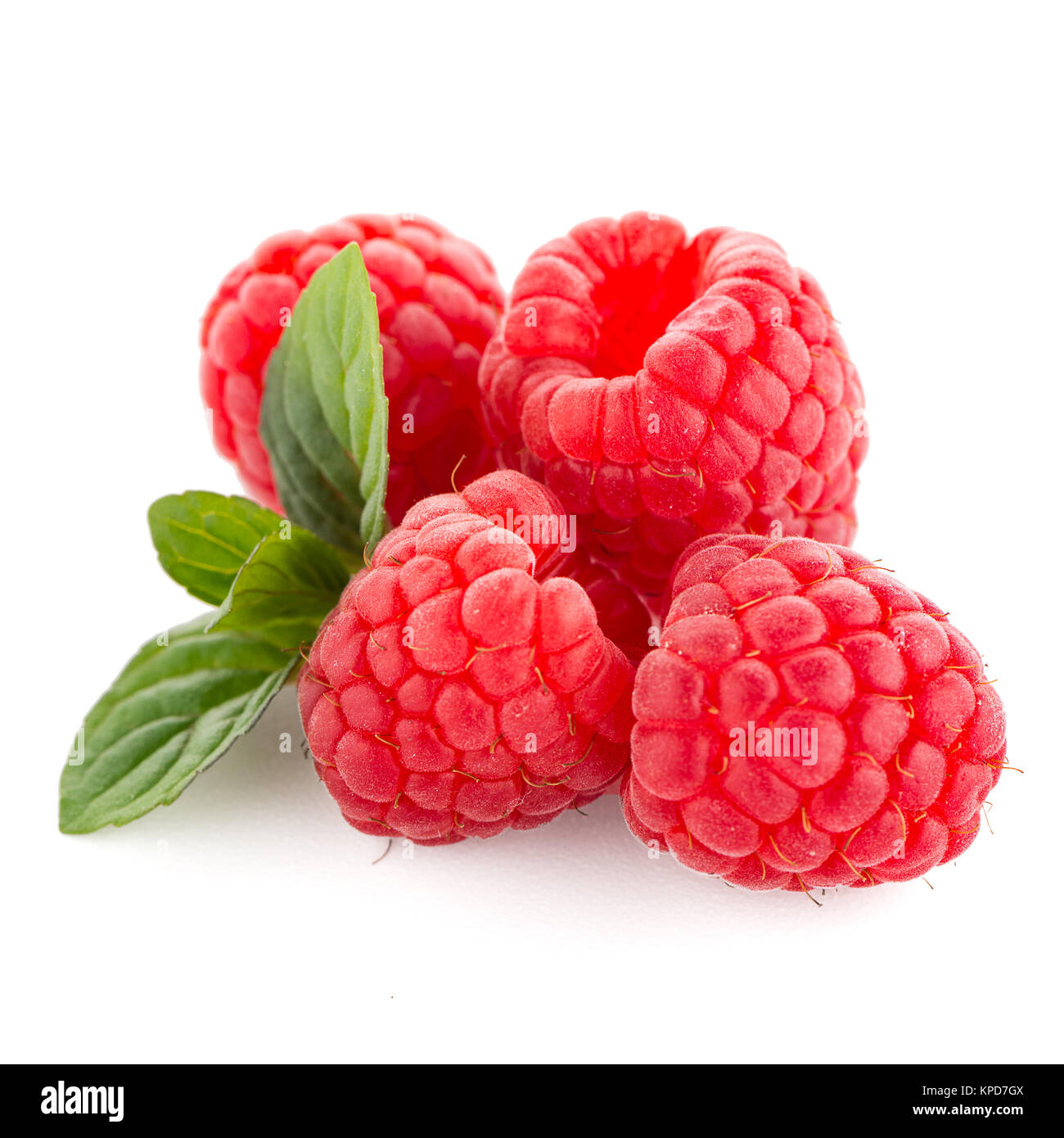 Ripe raspberry with leaf Stock Photo - Alamy