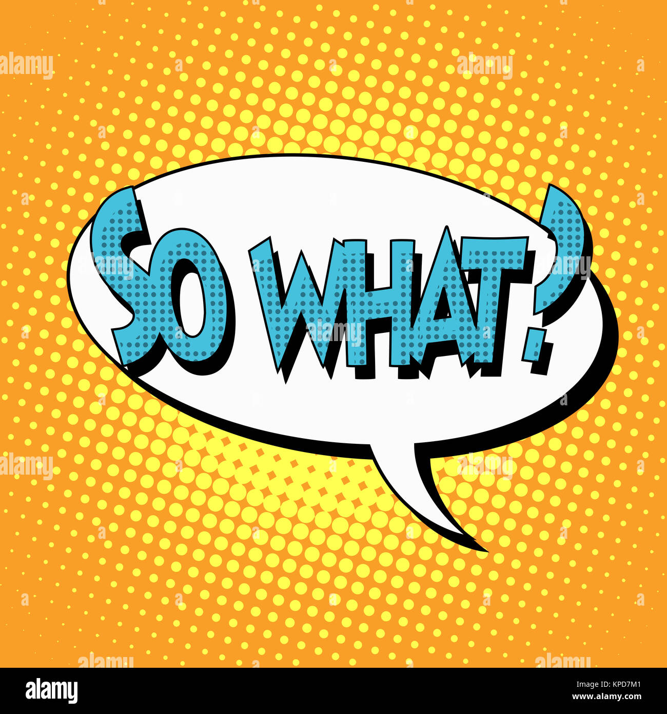 so what question comic book bubble text Stock Photo - Alamy