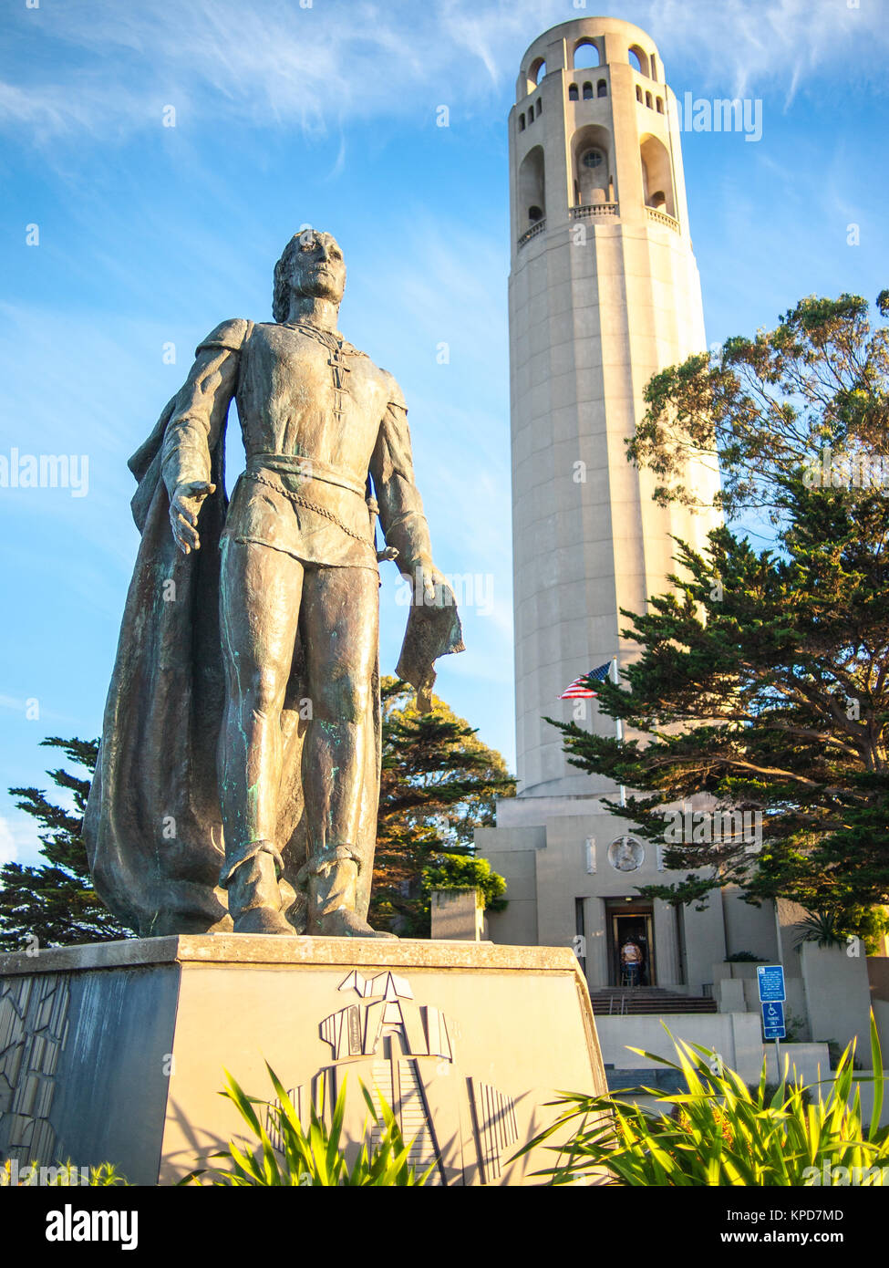 San Francisco, USA - October 2, 2013 - Christopher Columbus statue in ...