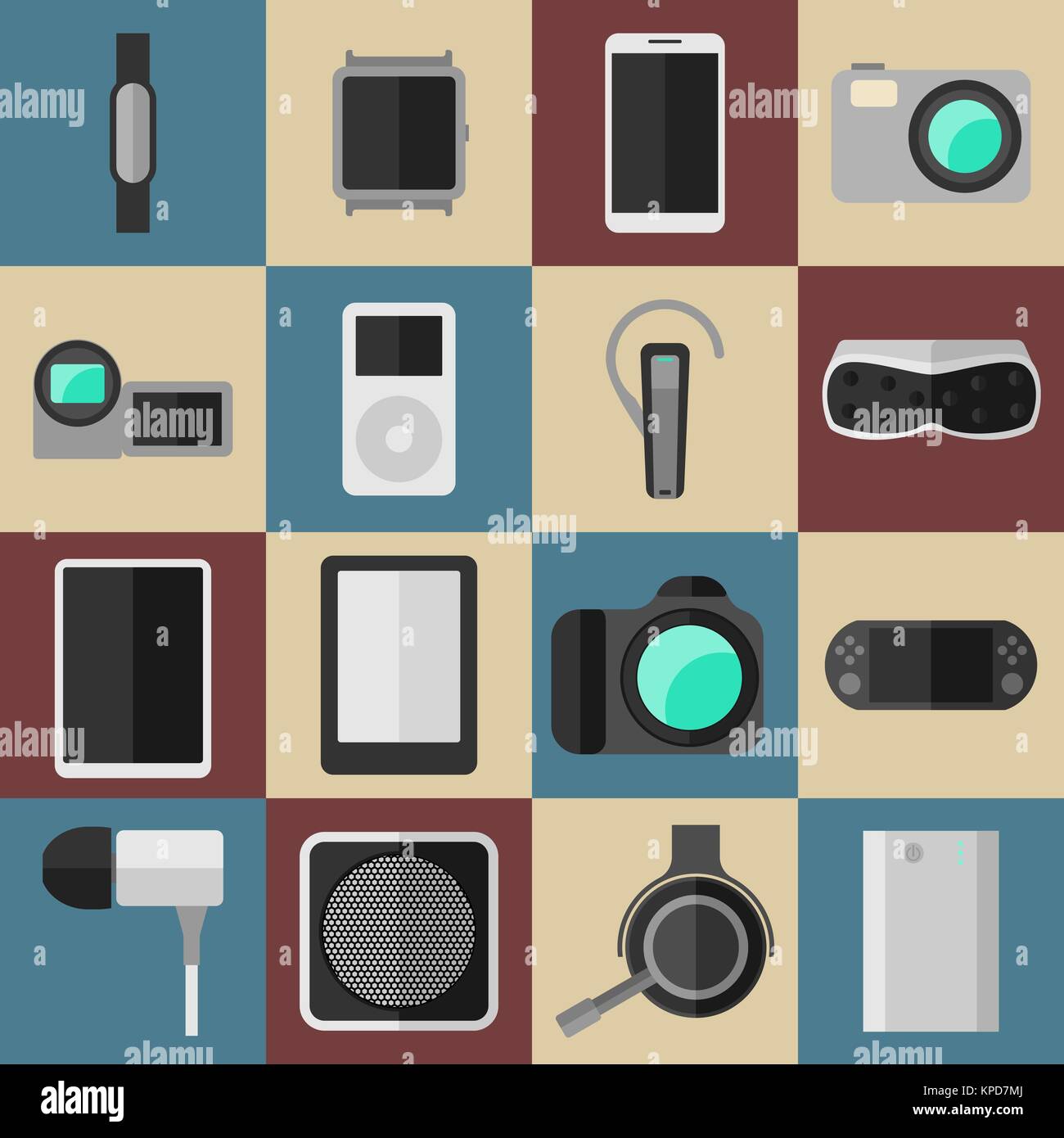 Vintage style modern gadjets Stock Photo - Alamy