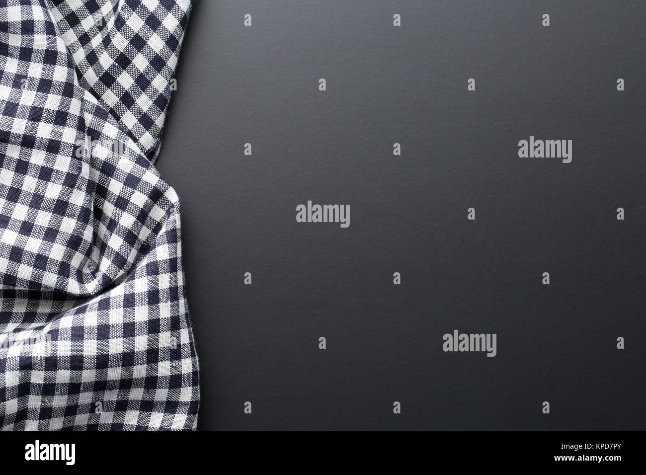 black checkered napkin on table Stock Photo - Alamy