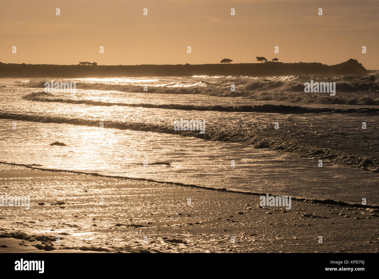 Sunset in a beach of the 17th Mile Drive, Monterey, USA Stock Photo - Alamy