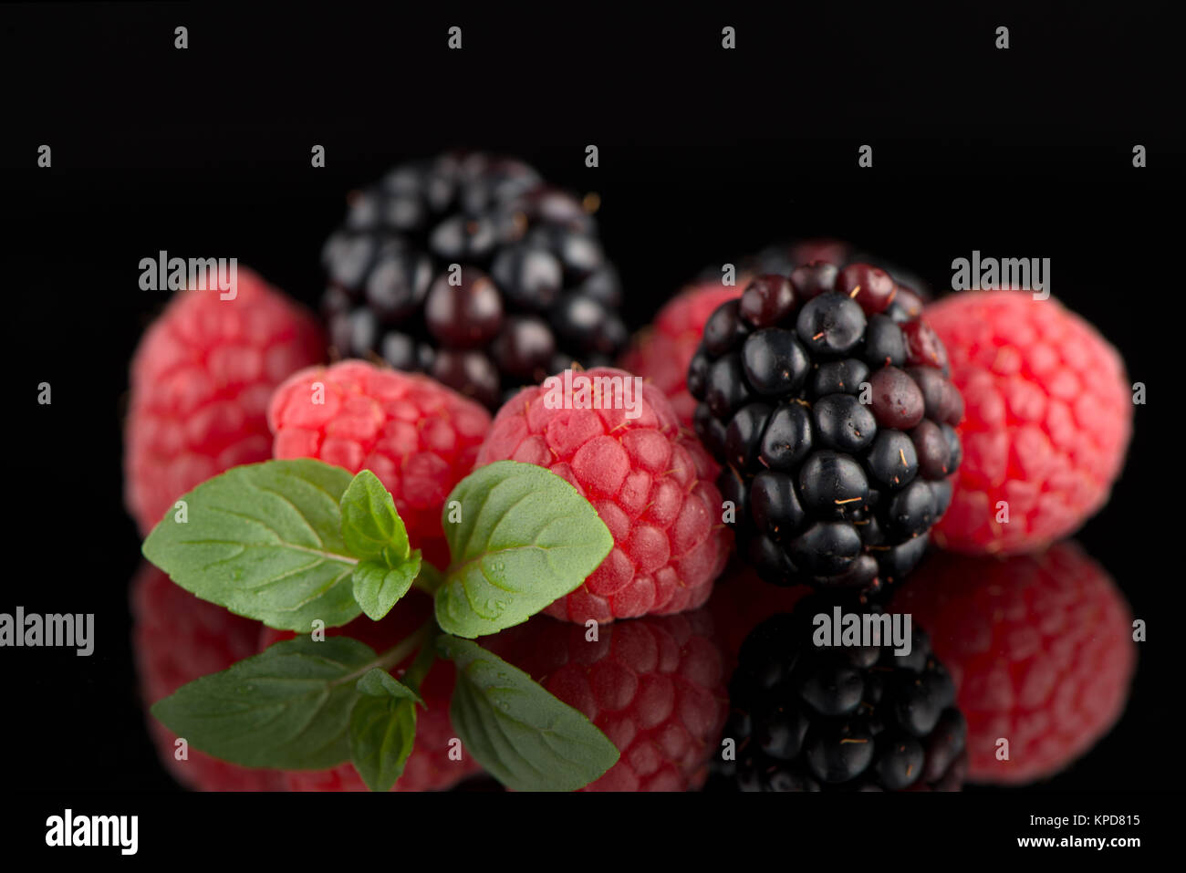 Blackberry and raspberry Stock Photo - Alamy