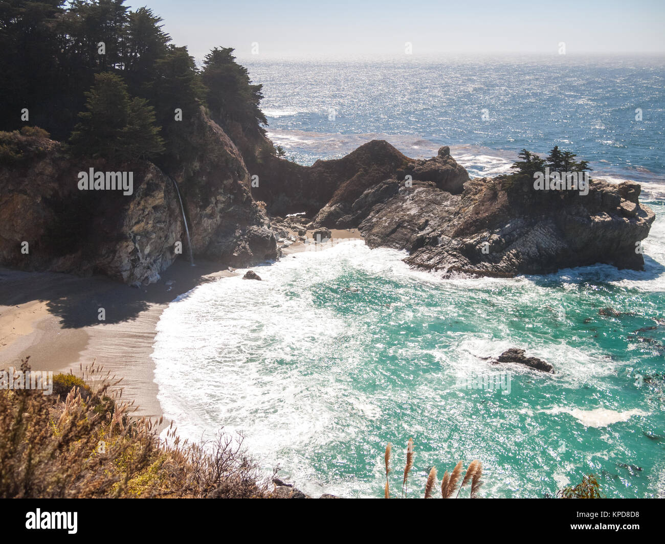 McWay Falls waterfall in the Big Sur, California Stock Photo - Alamy