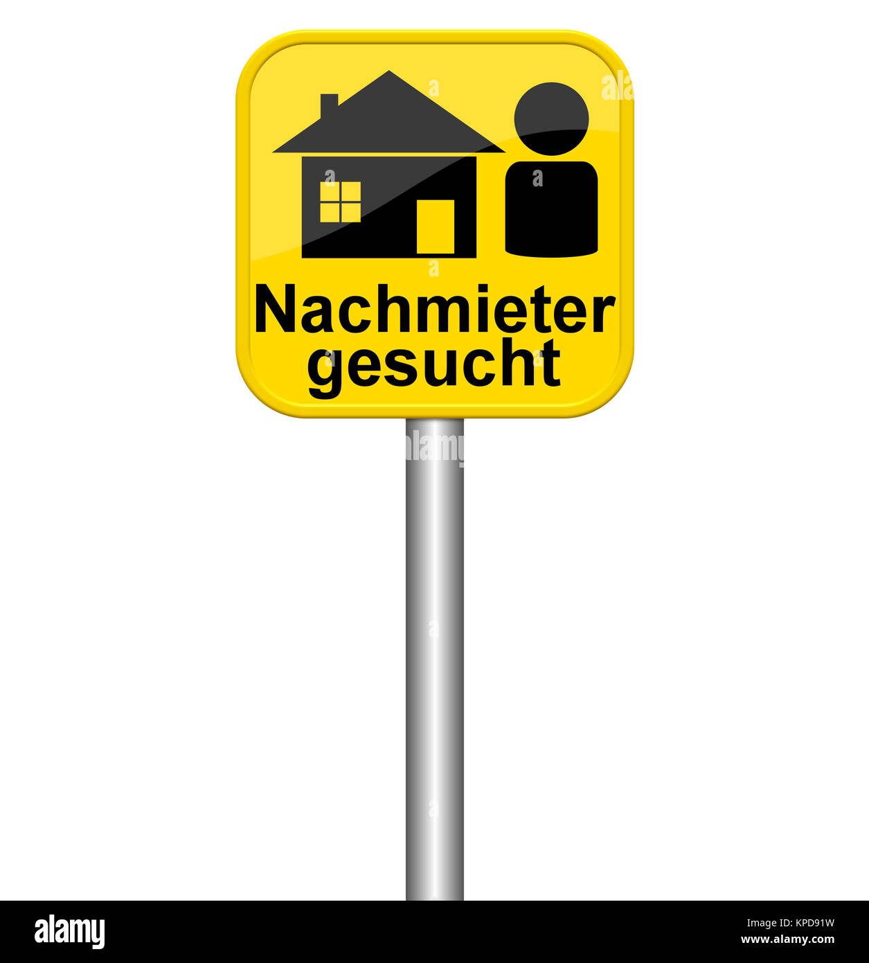 yellow sign showing tenant wanted Stock Photo - Alamy