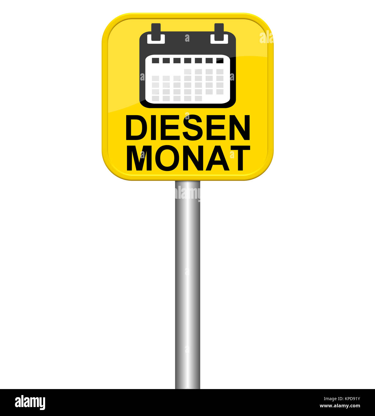 yellow sign showing this month Stock Photo - Alamy
