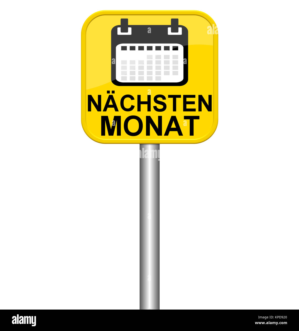 yellow sign showing next month Stock Photo - Alamy