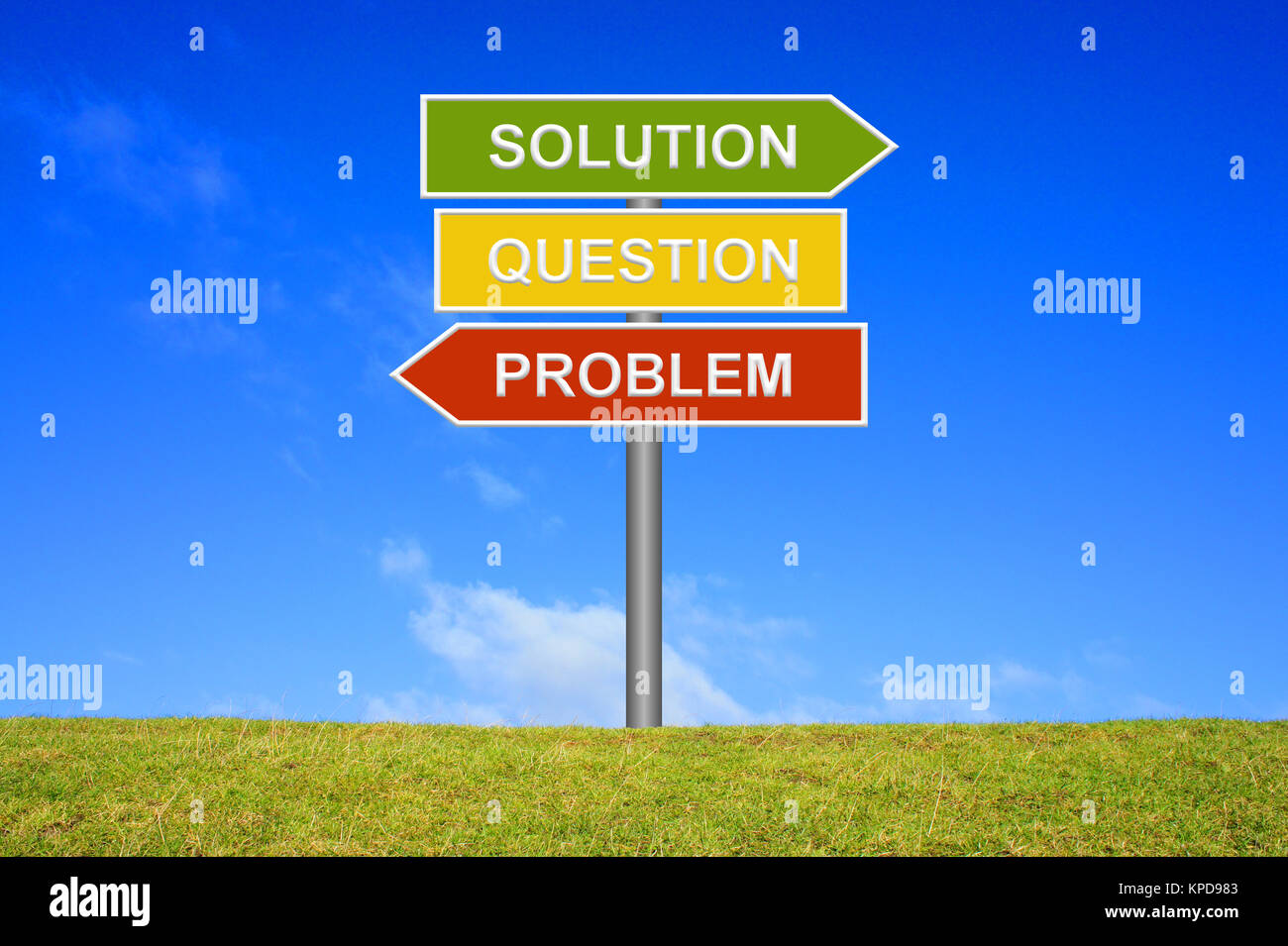 shield problem question solution Stock Photo - Alamy