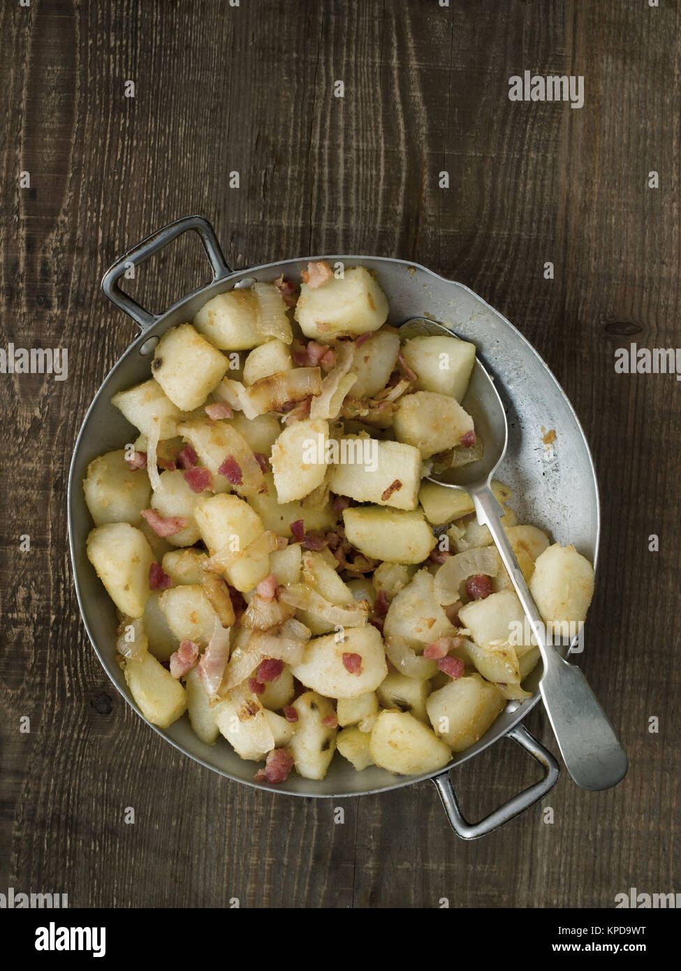 rustic german pan fried potato bratkartoffeln Stock Photo - Alamy