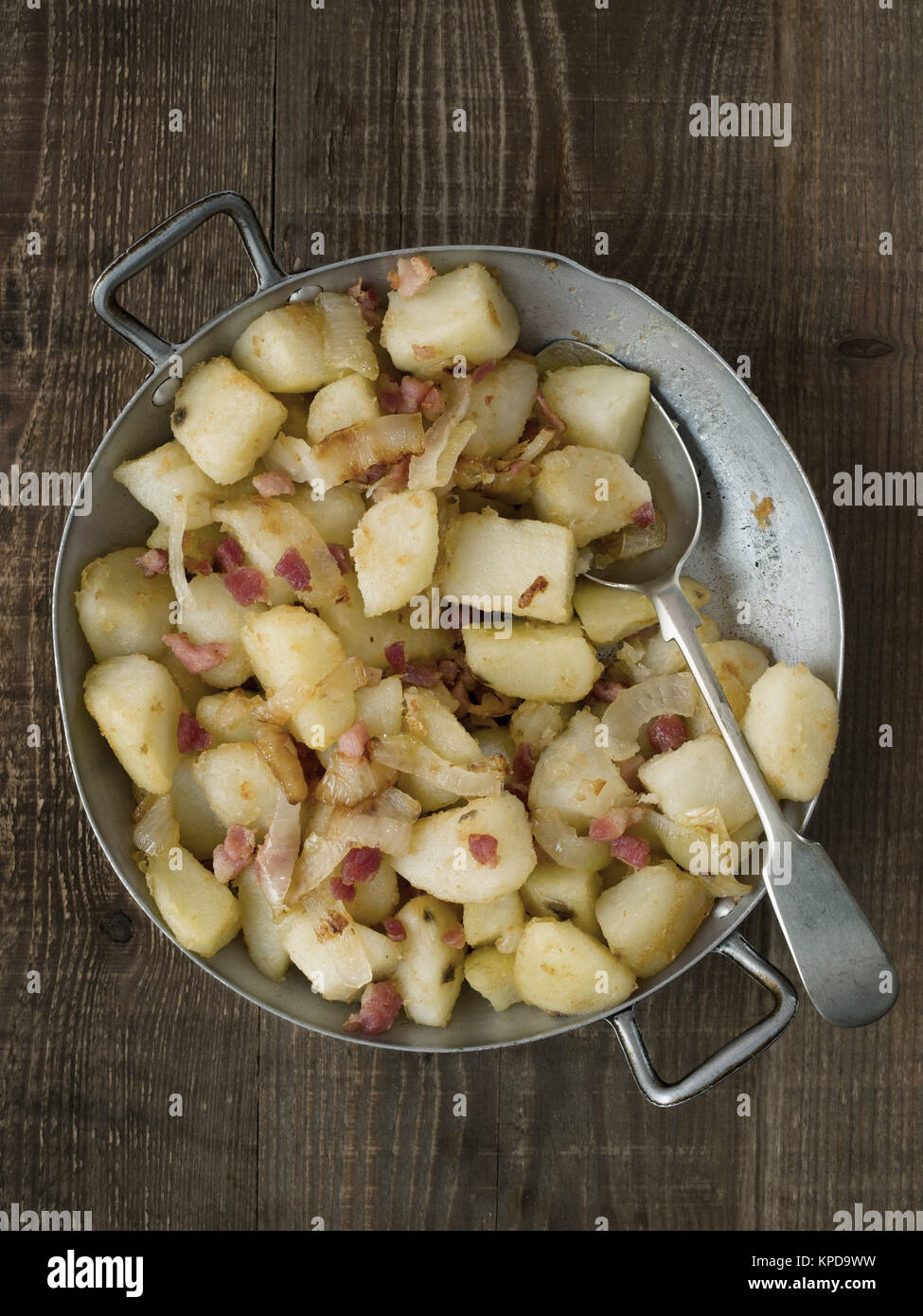 rustic german pan fried potato bratkartoffeln Stock Photo - Alamy