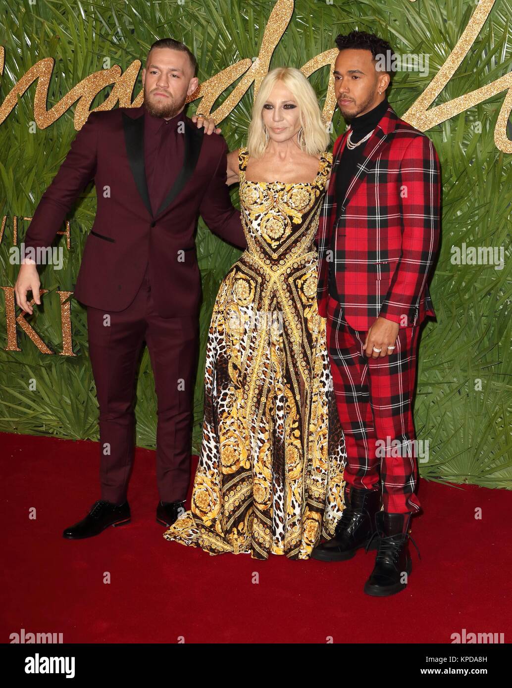 London, UK. Lewis Hamilton, Donatella Versace and Conor McGregor at The ...