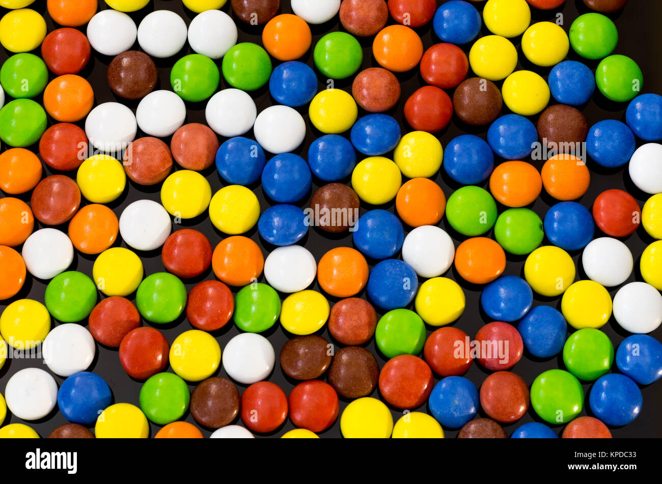 Texture of multi-colored small chocolates. Background of the balls ...