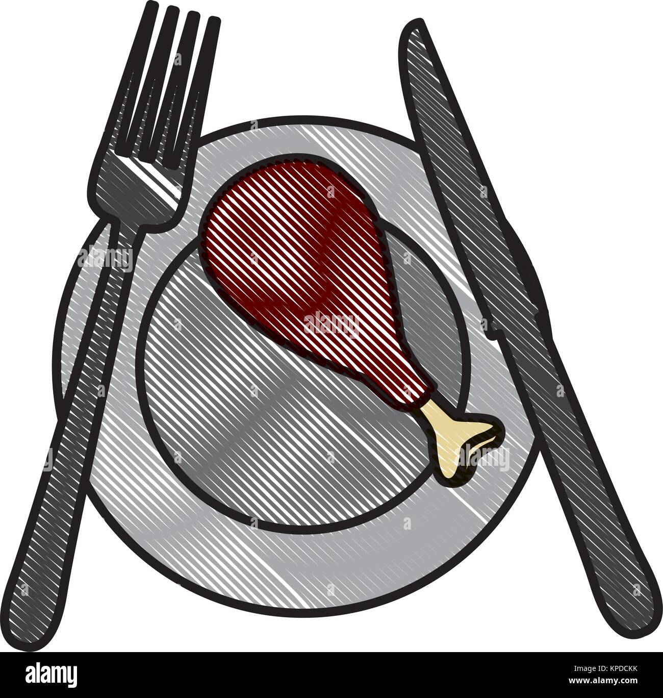Chicken leg on dish icon vector illustration graphic design Stock ...