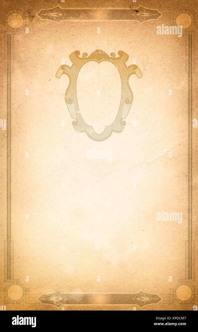 Grunge paper background with vintage border and frame Stock Photo - Alamy