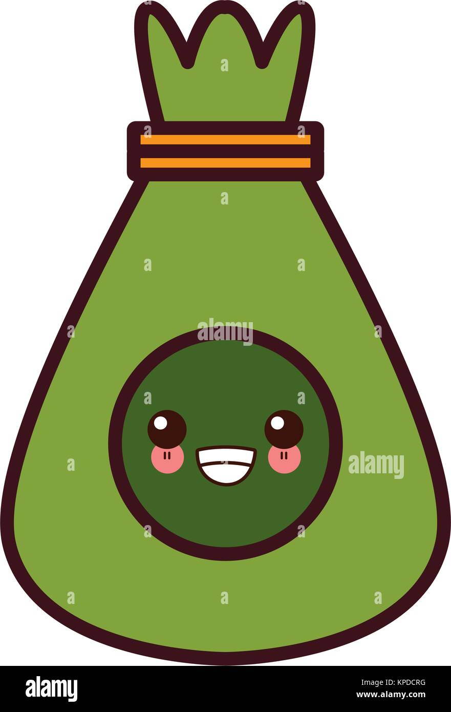 Sack bag symbol kawaii cute cartoon vector illustration Stock Vector ...