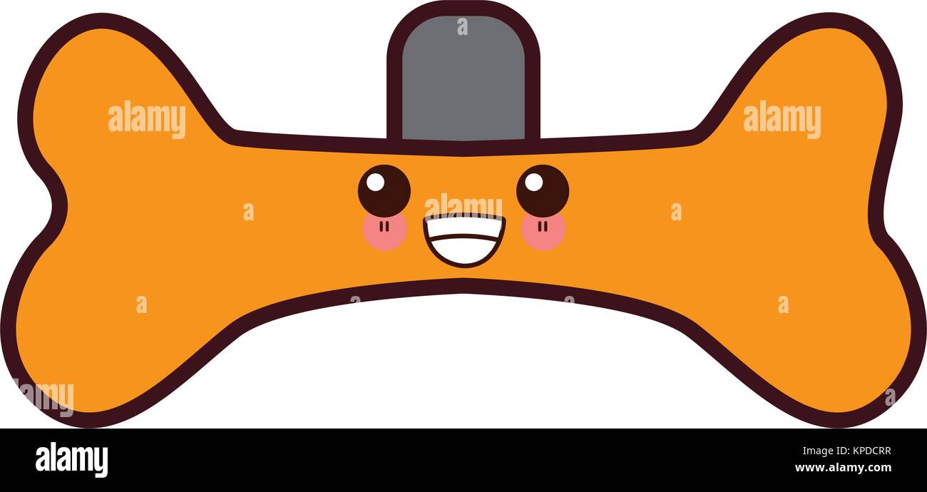 Dog collar symbol kawaii cute cartoon vector illustration Stock Vector ...