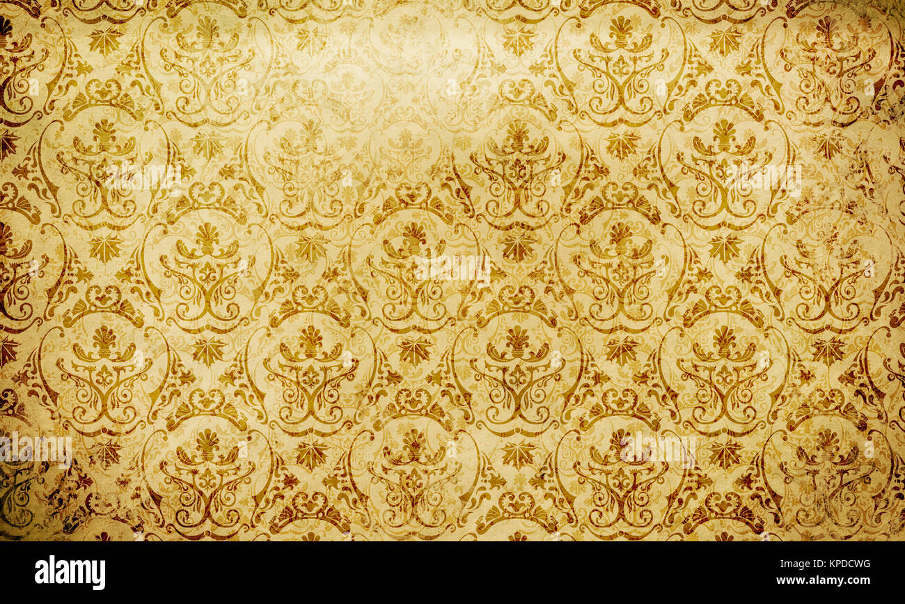 Old dirty paper background with old-fashioned patterns. Vintage paper ...