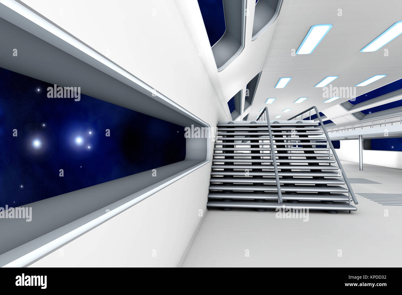 Space station Interior. 3D Architecture visualization Stock Photo - Alamy