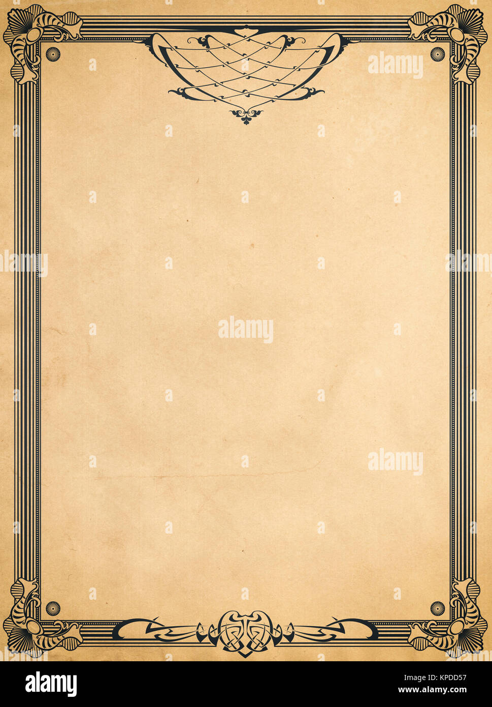 Decorative vintage border on old paper background Stock Photo - Alamy