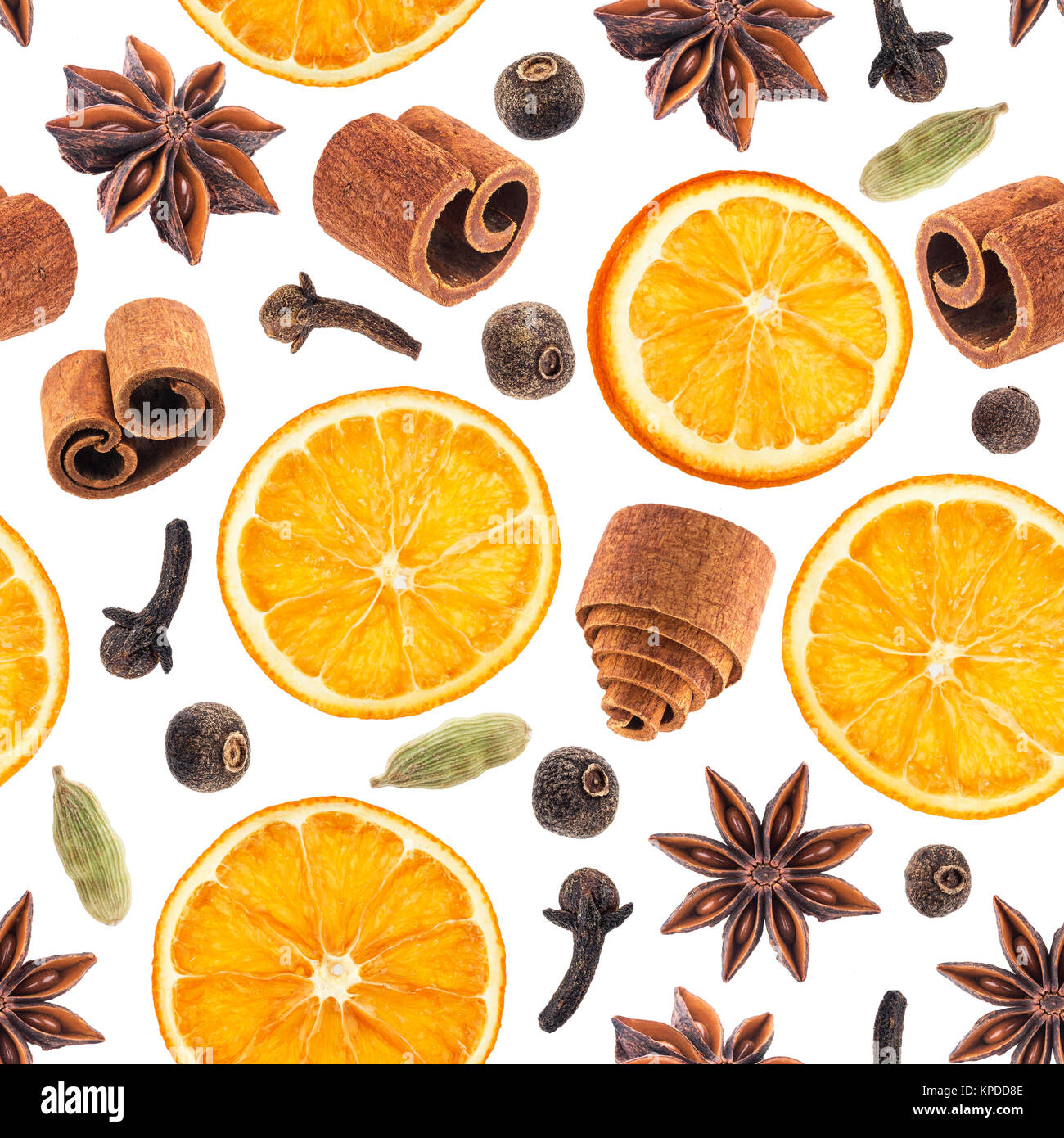 Seamless pattern of christmas spices Stock Photo - Alamy