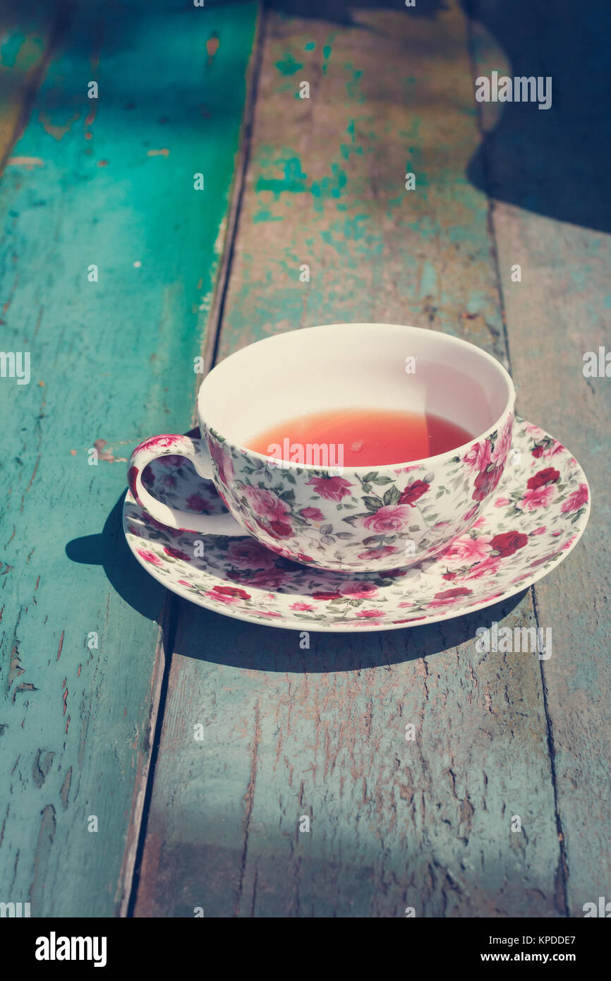 Beautiful, vintage teacup close upt Stock Photo - Alamy