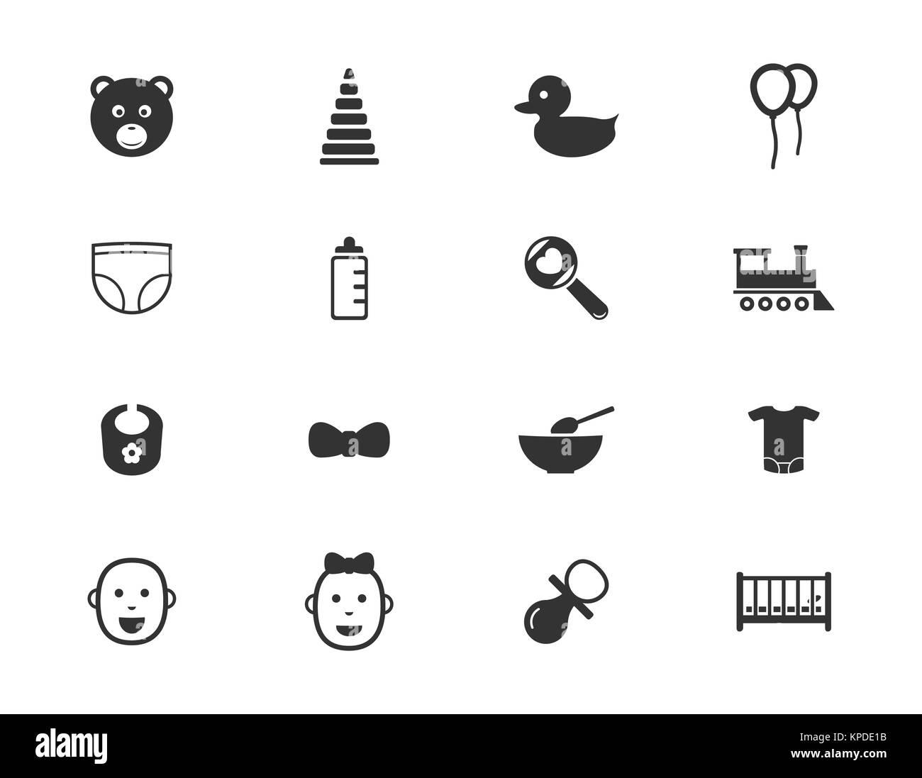 Baby icons set Stock Photo - Alamy