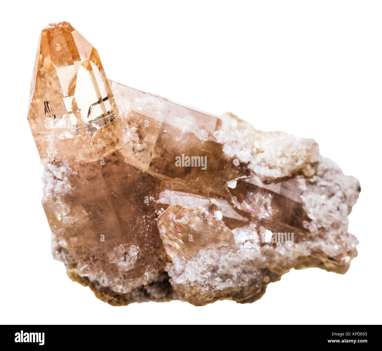 topaz crystal at druse isolated on white Stock Photo - Alamy