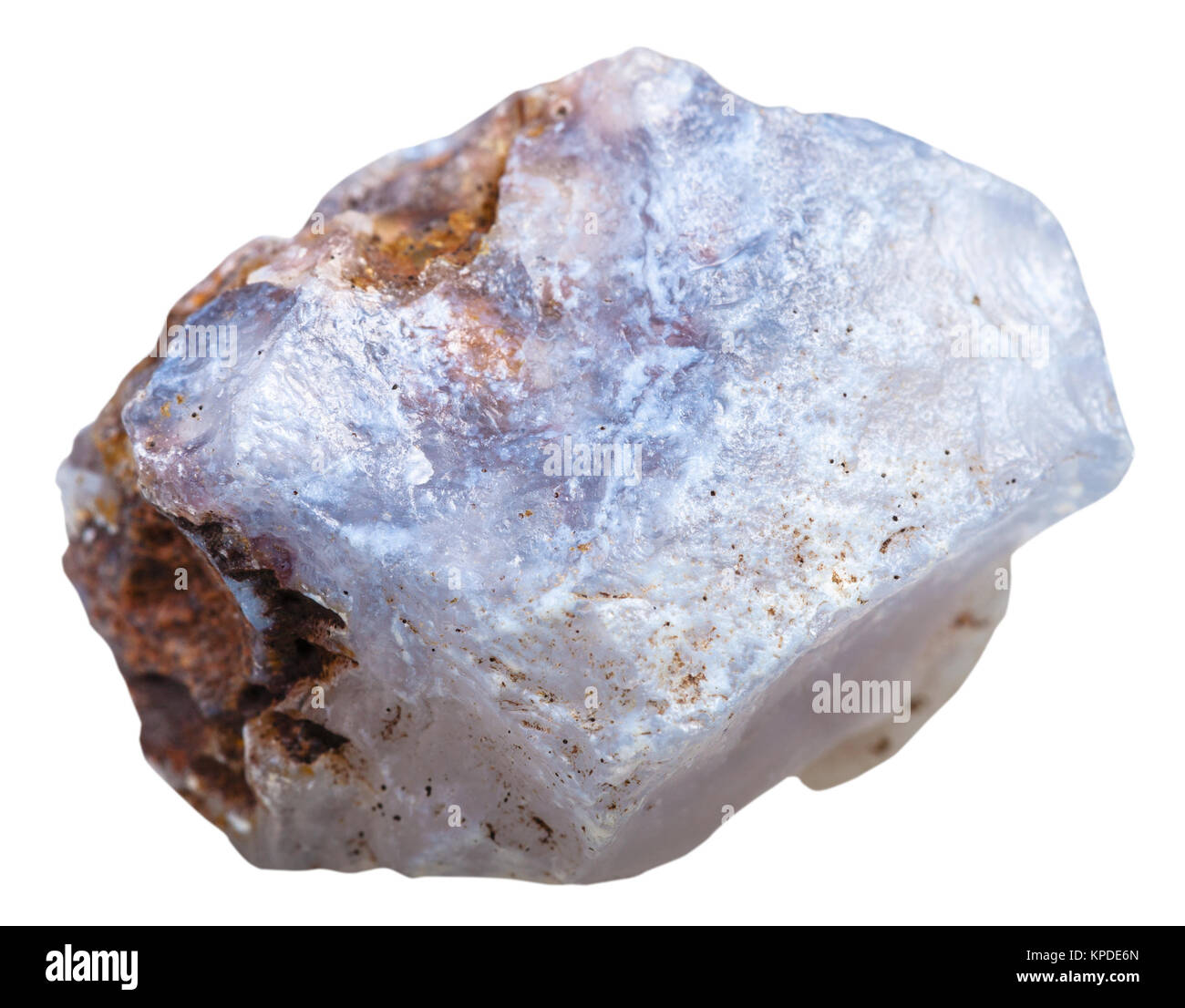 blue Chalcedony crystalline rock isolated on white Stock Photo - Alamy