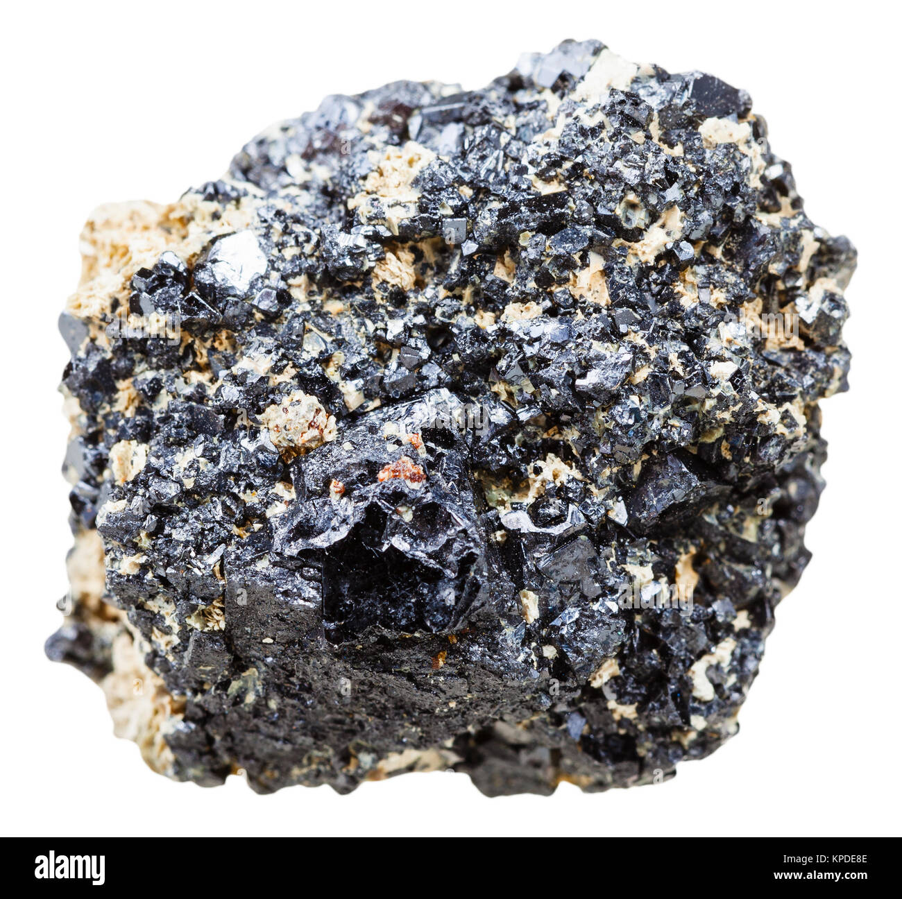 Perovskite crystalline rock isolated on white Stock Photo - Alamy