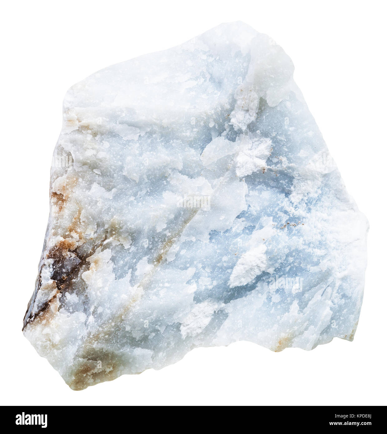 blue Anhydrite (Angelite) rock isolated Stock Photo - Alamy
