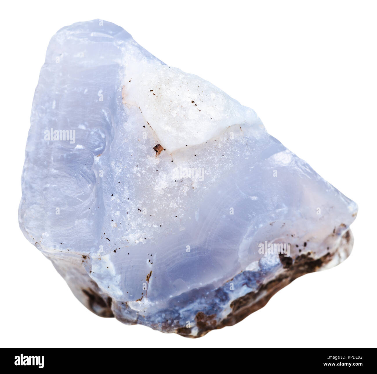 blue Chalcedony crystal isolated on white Stock Photo - Alamy