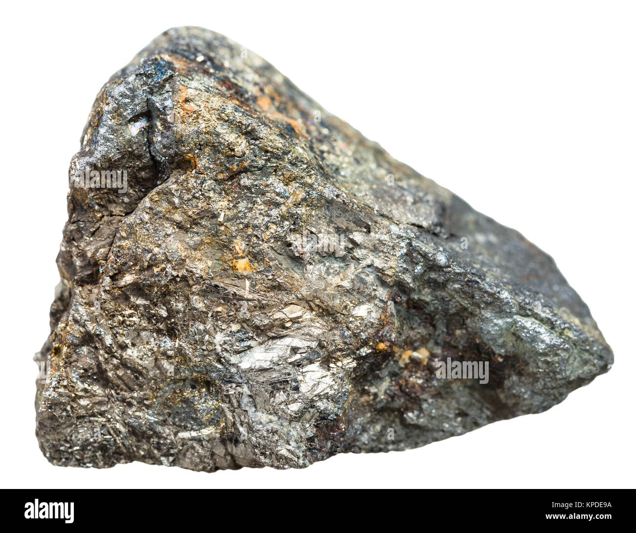 Arsenopyrite crystalline stone isolated on white Stock Photo - Alamy