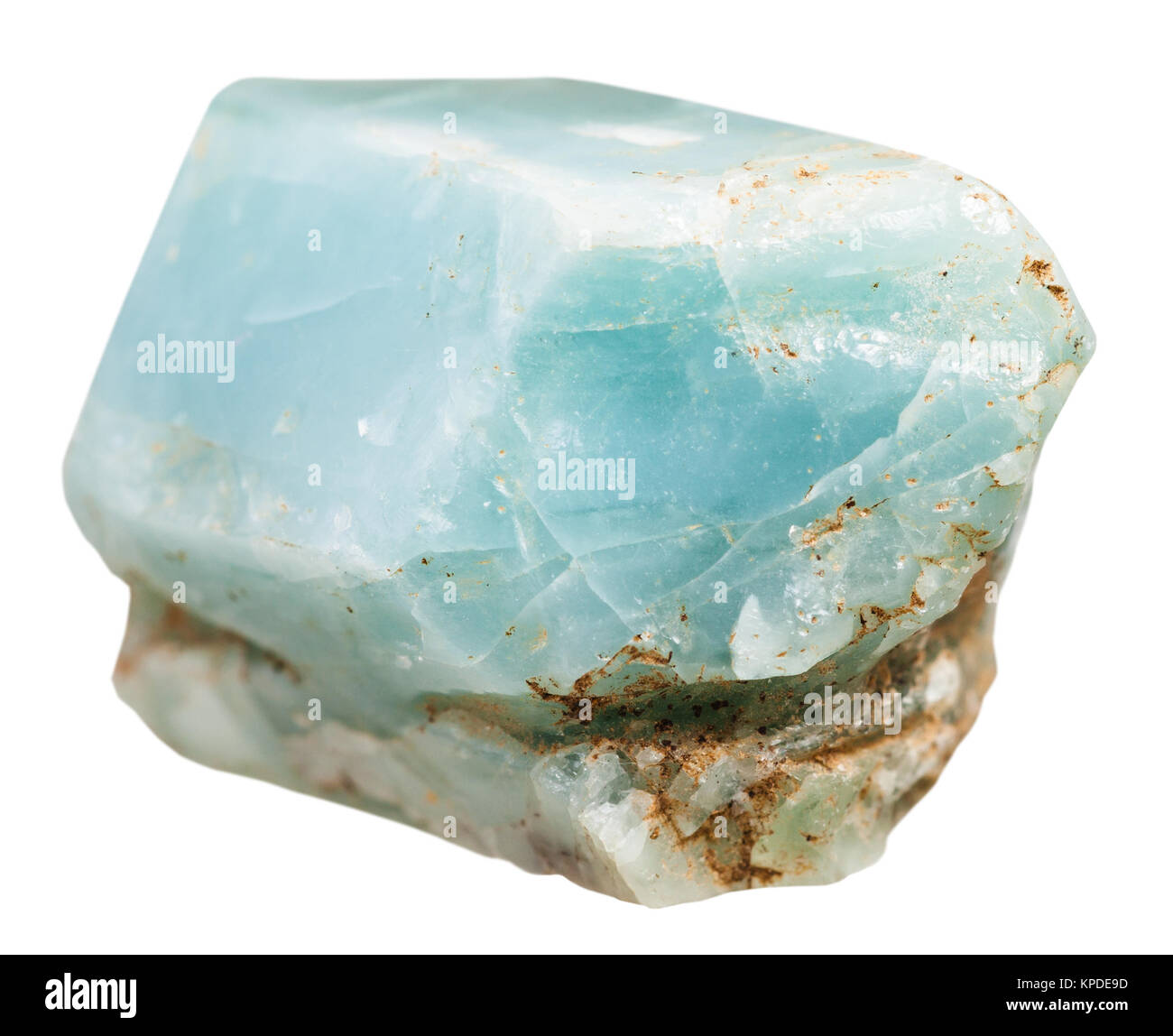 crystal of apatite gem stone isolated on white Stock Photo - Alamy