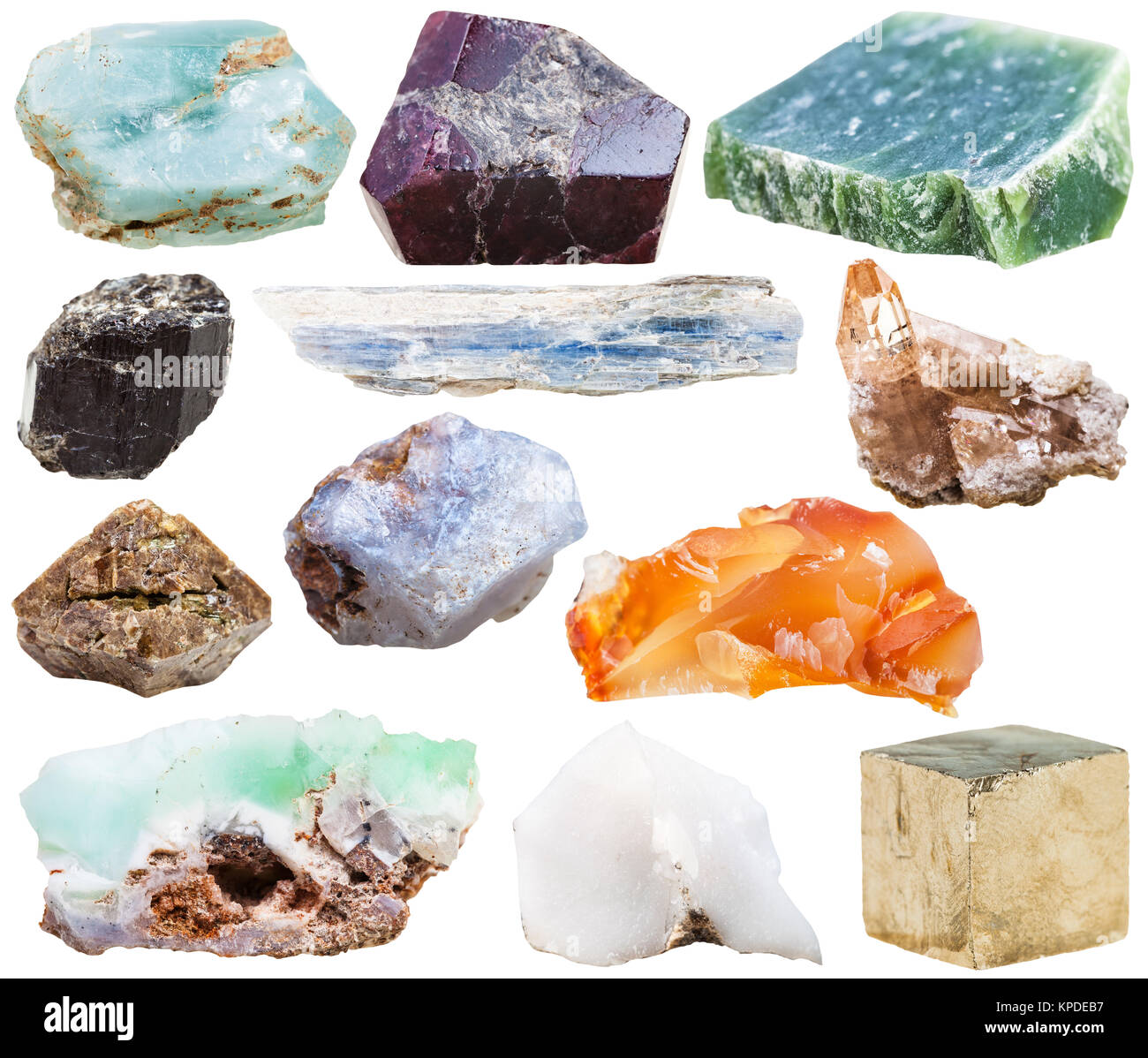 set of natural mineral crystal gemstones isolated Stock Photo - Alamy