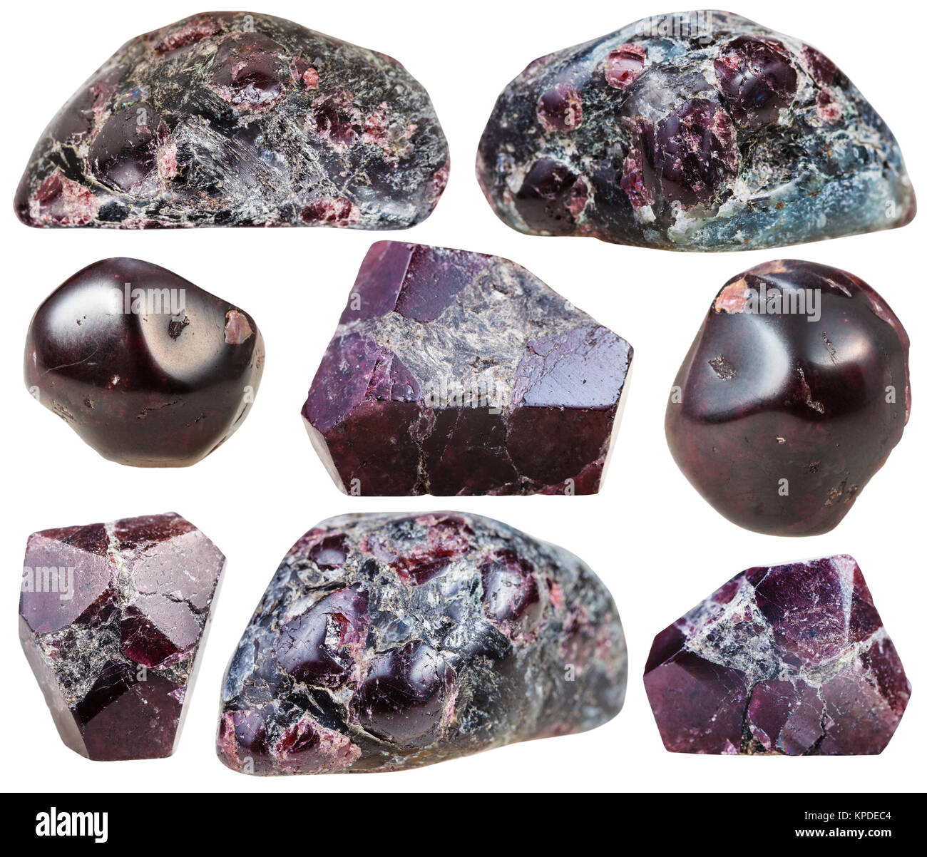 garnet (almandine) tumbled gemstones and rocks Stock Photo - Alamy