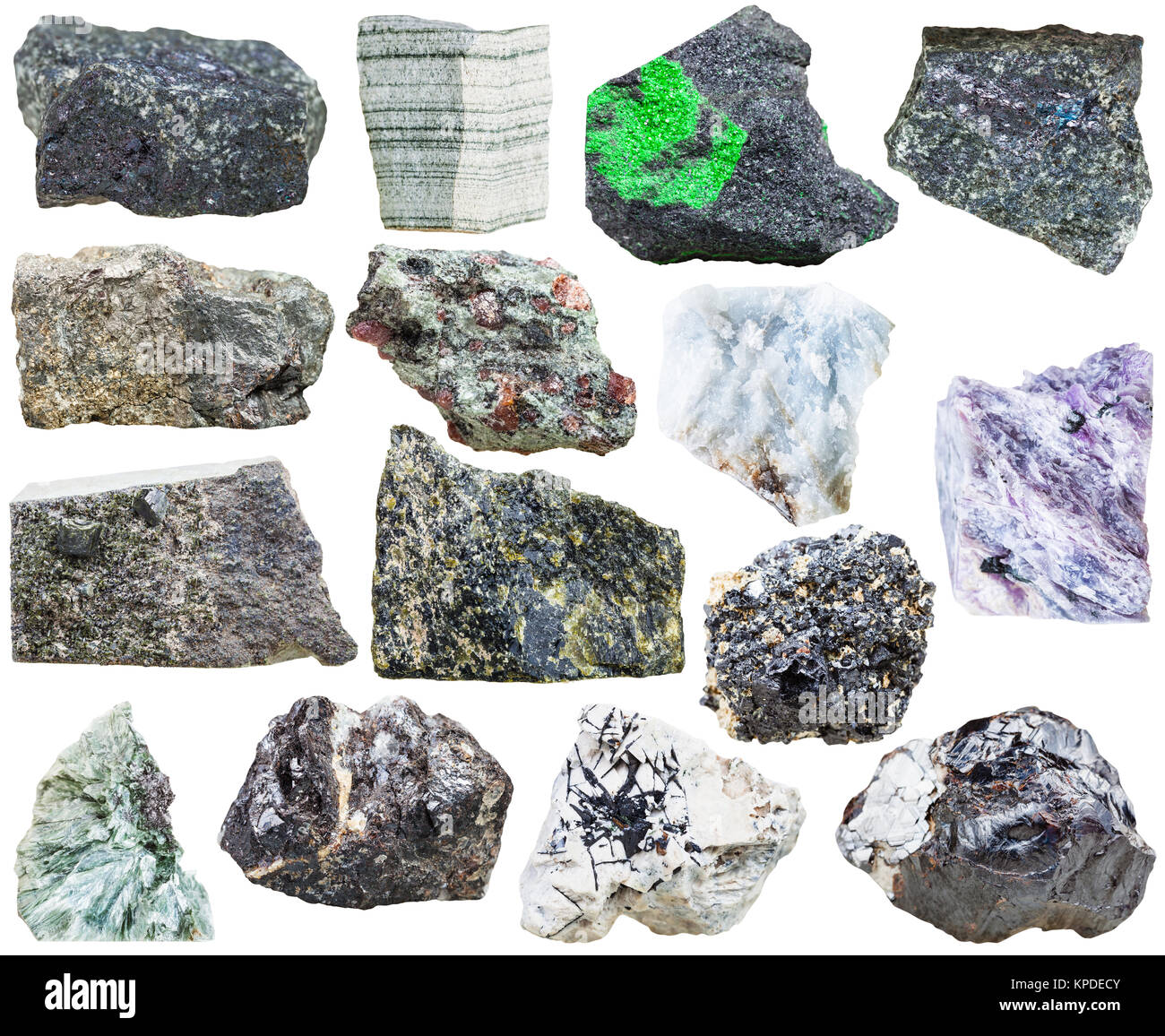 set of natural mineral rock stones isolated Stock Photo - Alamy