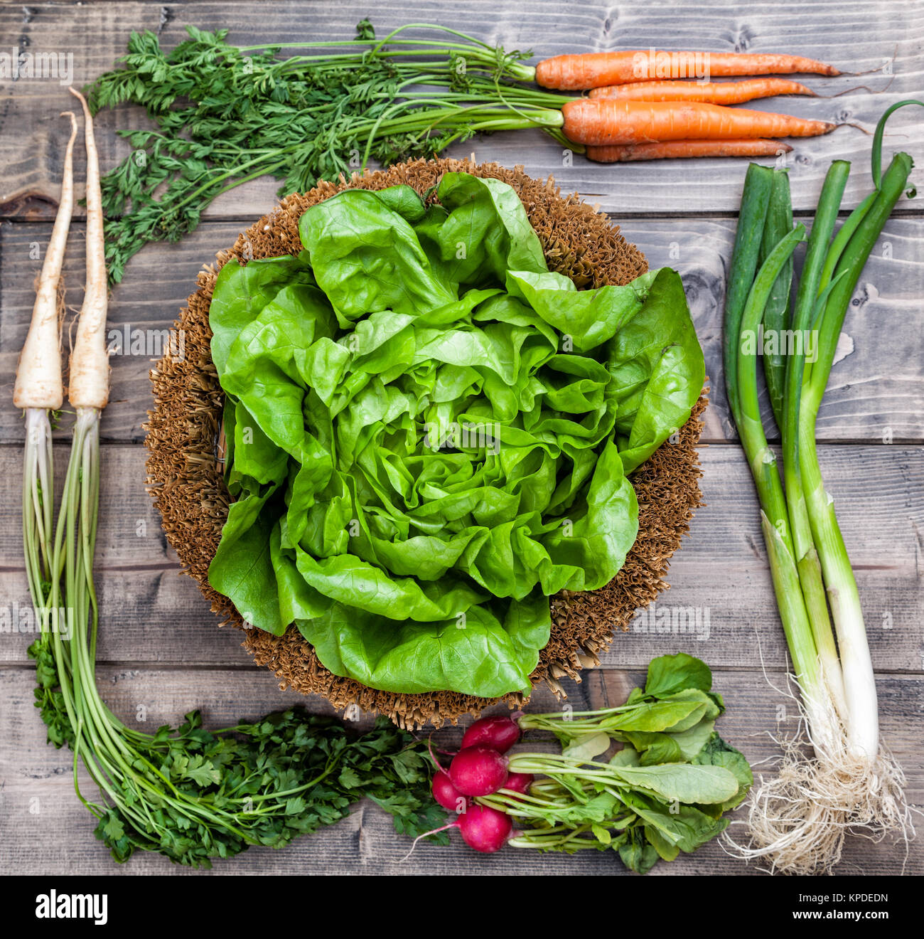 Fresh organic bio vegetables on wooden background Stock Photo - Alamy