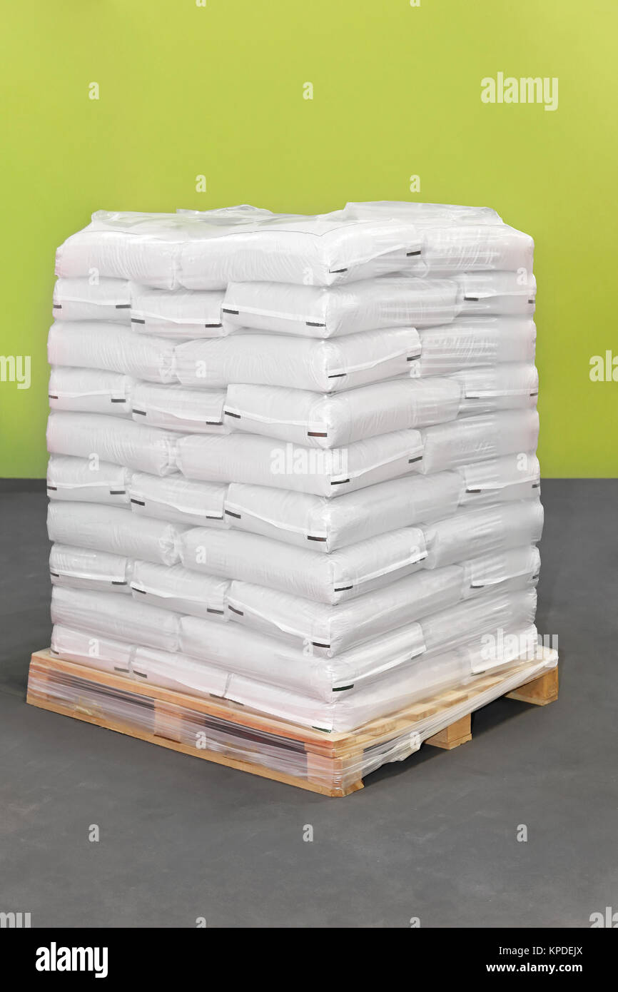 Pallet of sacks Stock Photo - Alamy