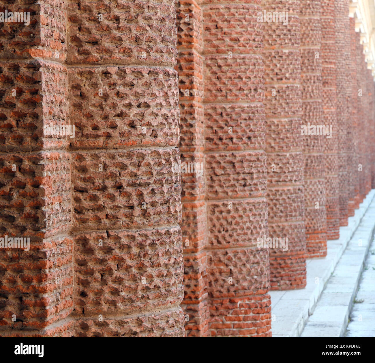 many columns made with the bricks red Stock Photo - Alamy